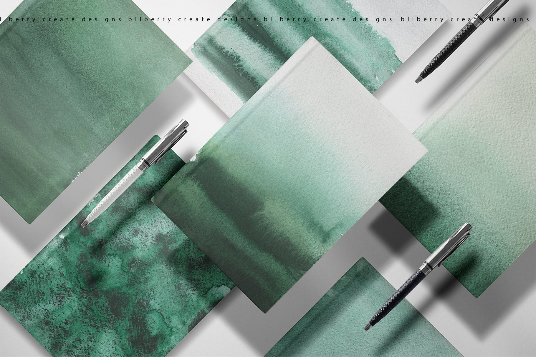 Green Ombre Magic Ombre Collection Watercolor Shapes Clipart Splashes ...