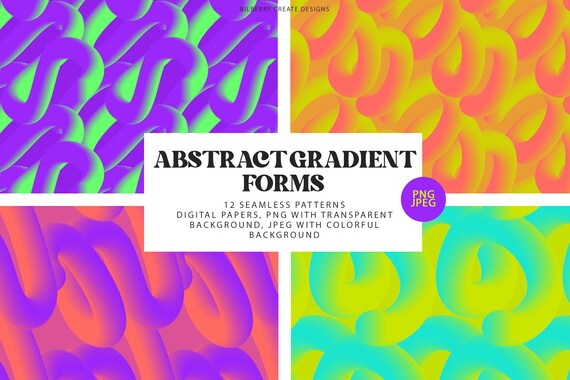 Abstract Gradient Forms Patterns Digital Paper Abstract - Etsy
