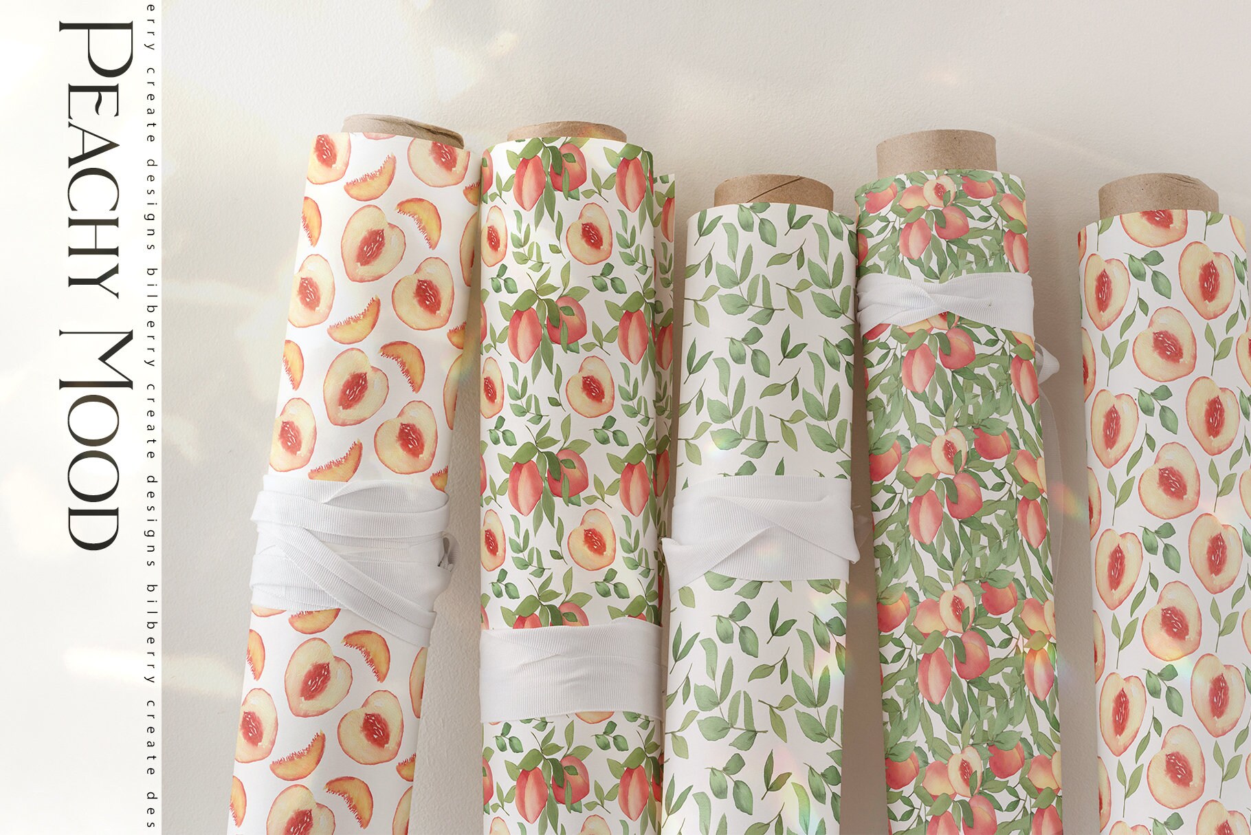 Peachy Mood Digital Paper, Peach Digital Scrap Book, Peach Fruit ...