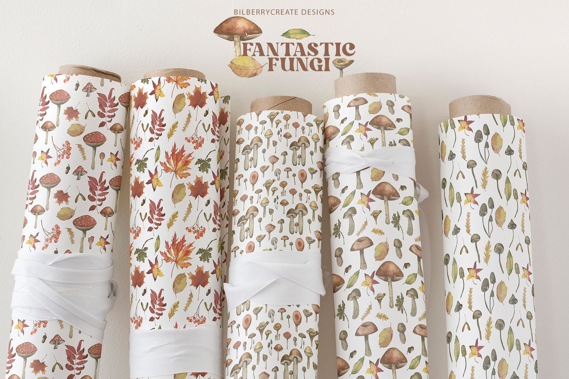 Watercolor Fantastic Fungi, Mushrooms Seamless Pattern, Watercolor ...