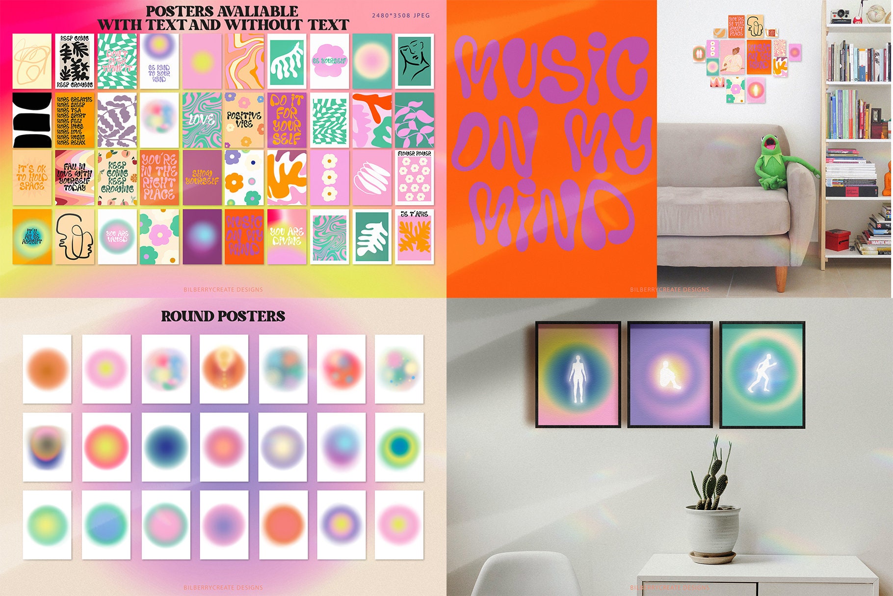 MODERN Poster Bundle, DIGITAL DOWNLOAD, Pastel Danish Decor, Trendy ...