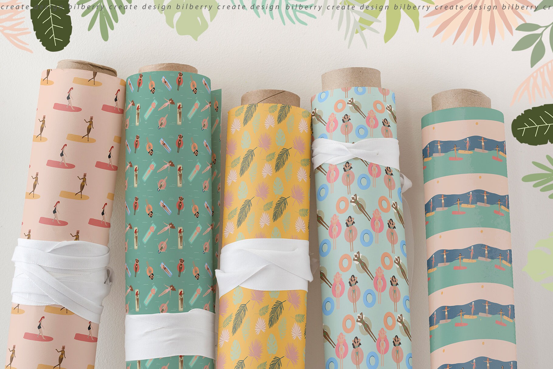 Summer Chillers Digital Paper Set, Scrapbook Paper, Seamless Patterns ...