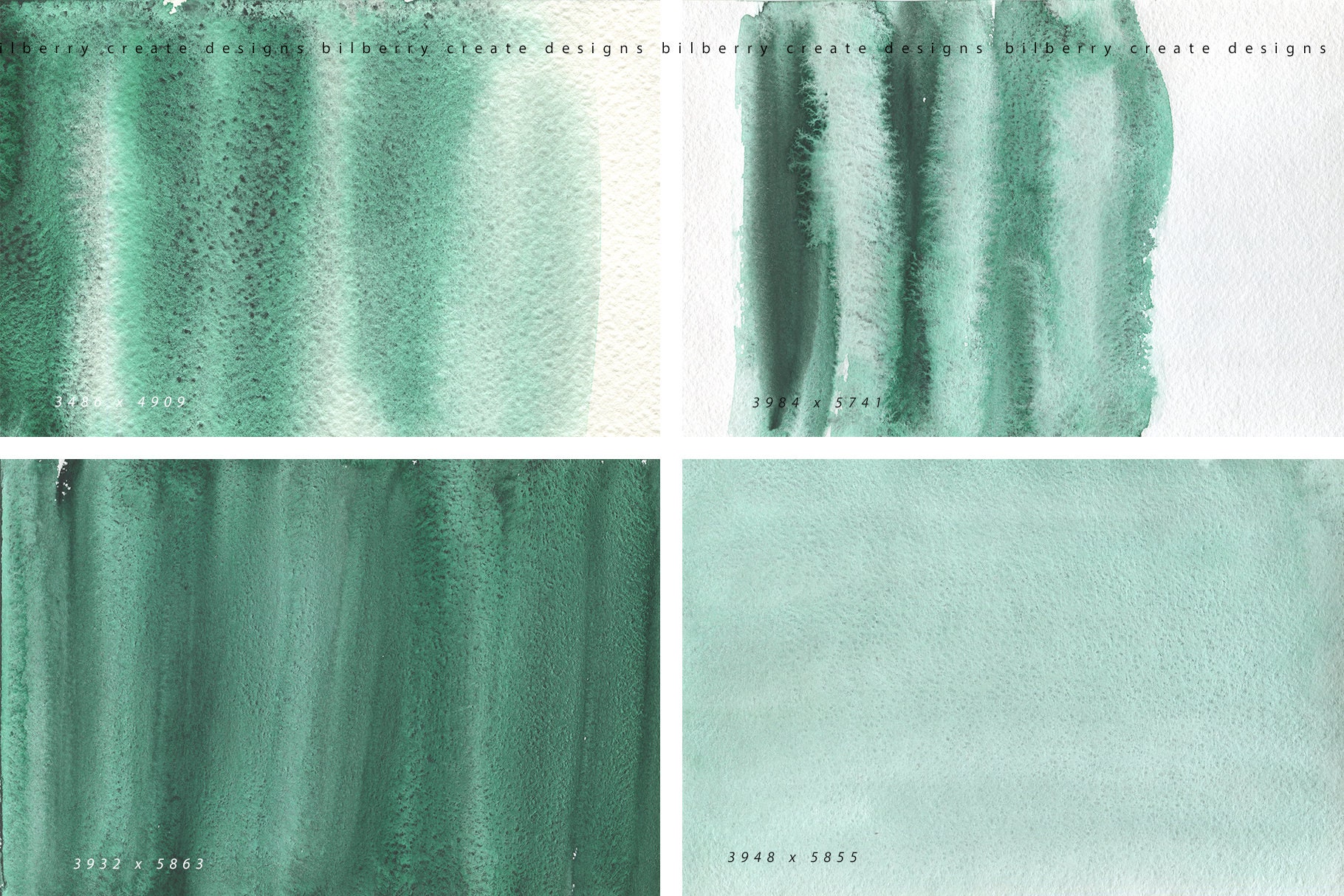 Green Ombre Magic Ombre Collection Watercolor Shapes Clipart Splashes ...
