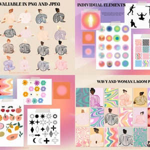 MODERN Poster Bundle, DIGITAL DOWNLOAD, Pastel Danish Decor, Trendy ...