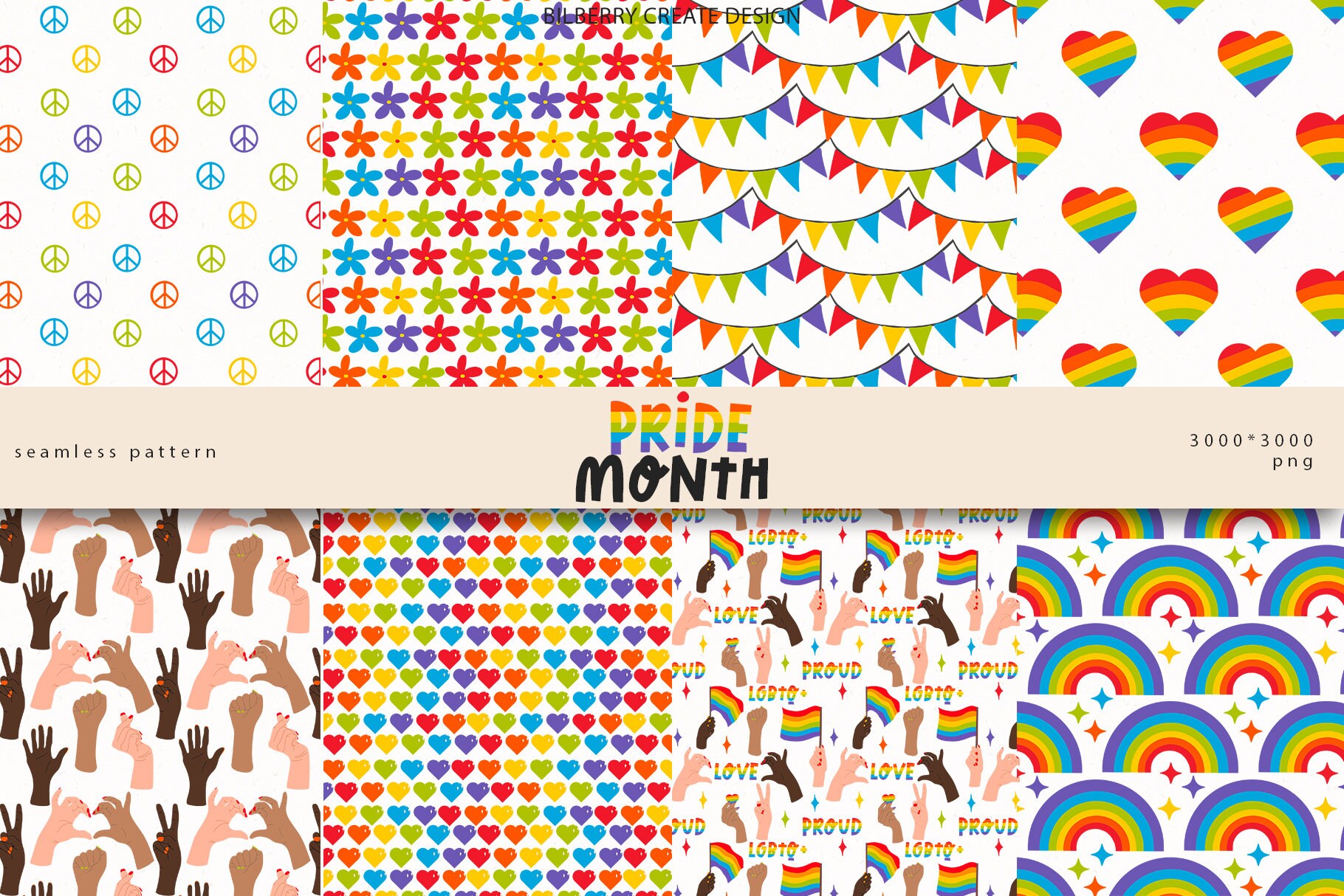 Pride Month Digital Papers, Commercial Use,scrapbook Paper, Seamless ...