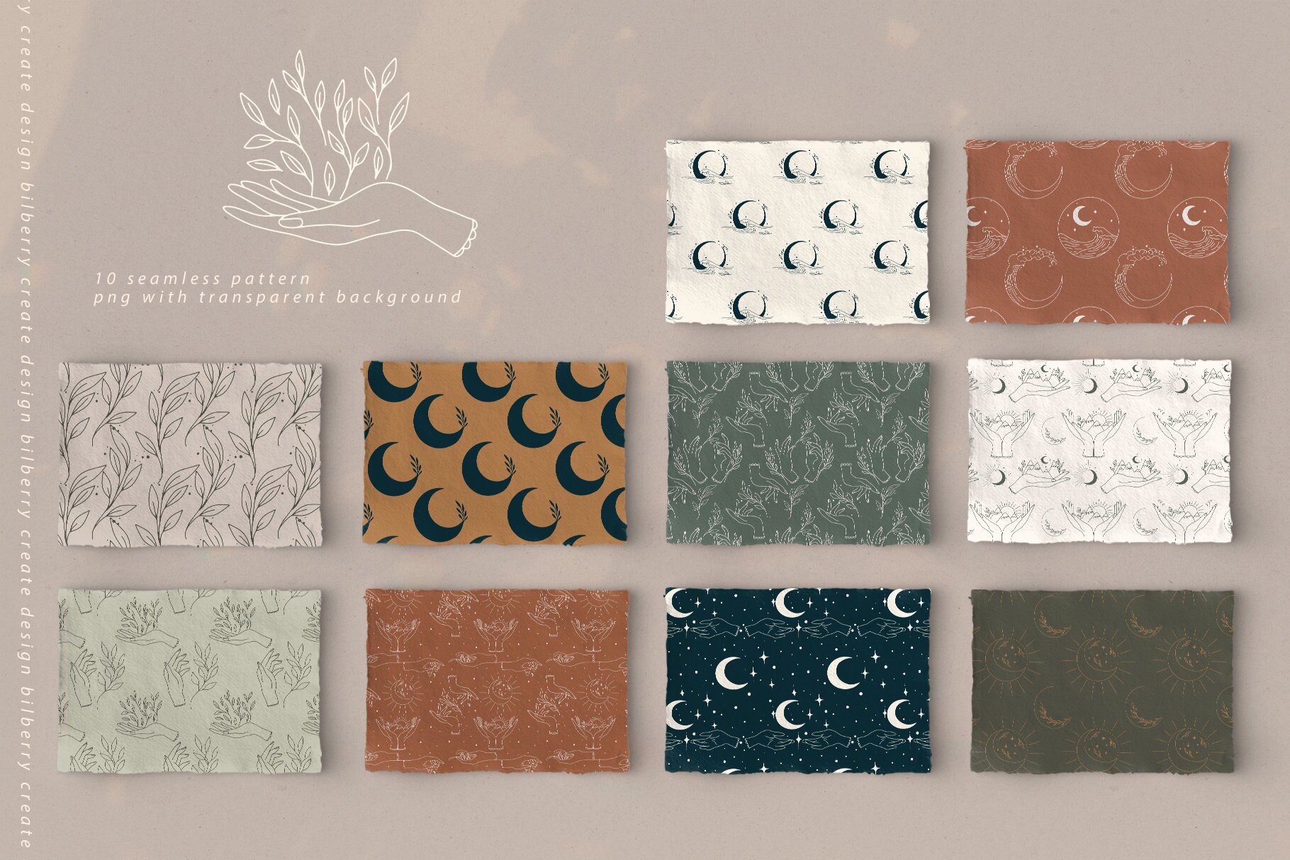 Moon Wave Art Logo Set, Wave SVG, Ocean Clipart, Moon Line Art, Digital ...