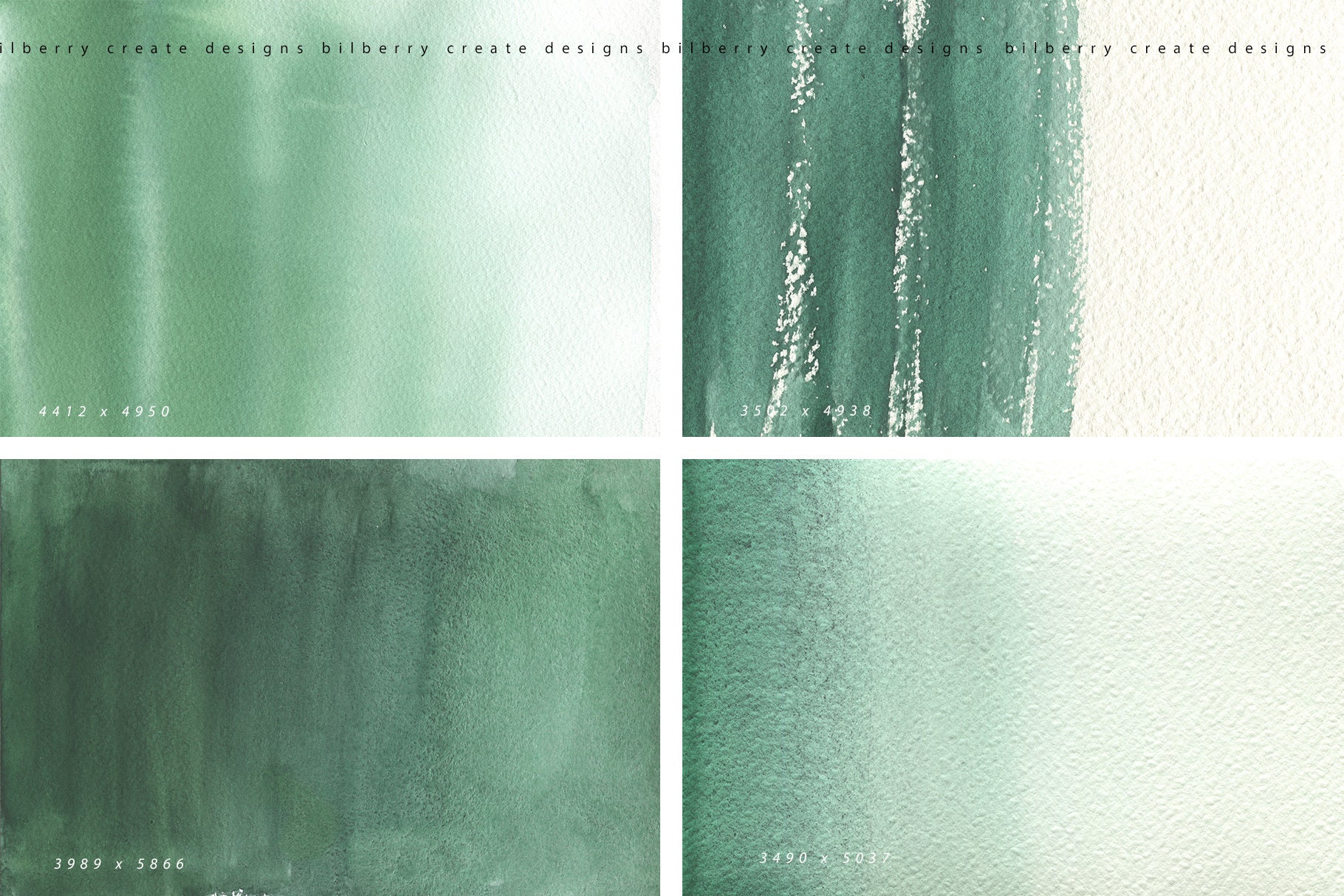 Green Ombre Magic Ombre Collection Watercolor Shapes Clipart Splashes ...