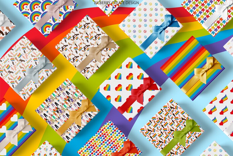 Pride Month Digital Papers, Commercial Use,scrapbook Paper, Seamless ...