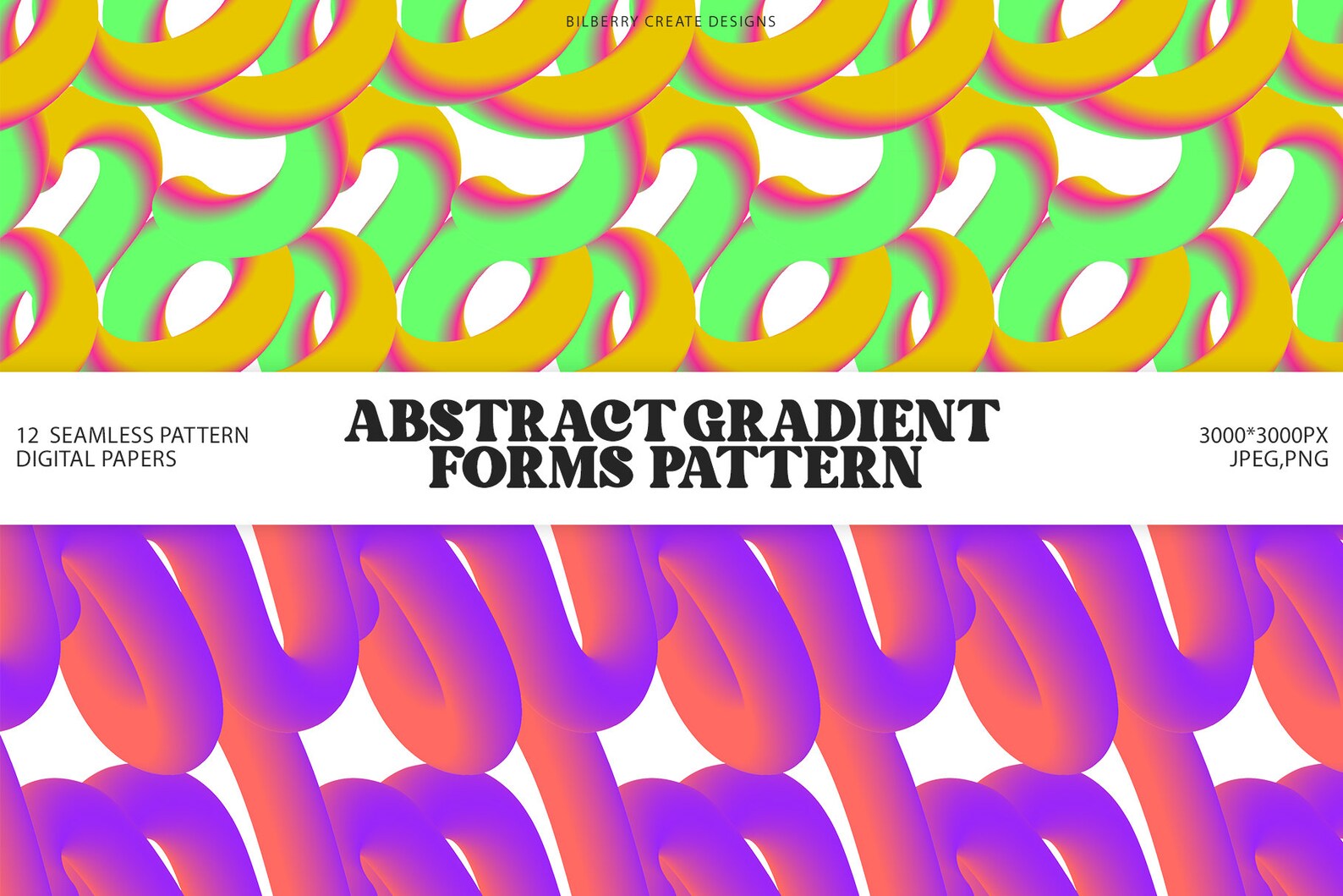 Abstract Gradient Forms Patterns, Digital Paper, Abstract Ombre ...