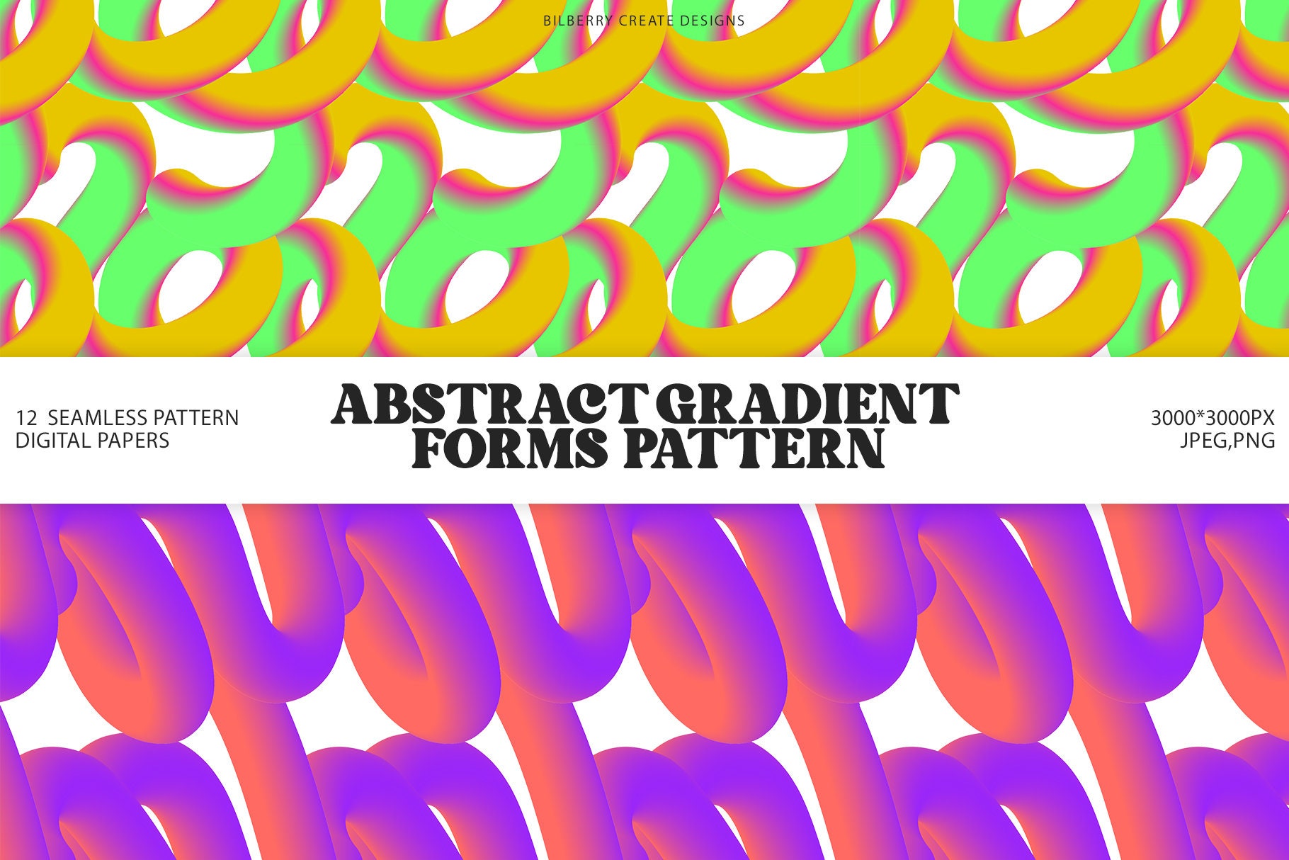 Abstract Gradient Forms Patterns, Digital Paper, Abstract Ombre ...