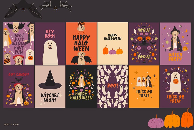 Halloween Dogs Clip Art Dogs in Costumes Spooky Dog Clipart - Etsy