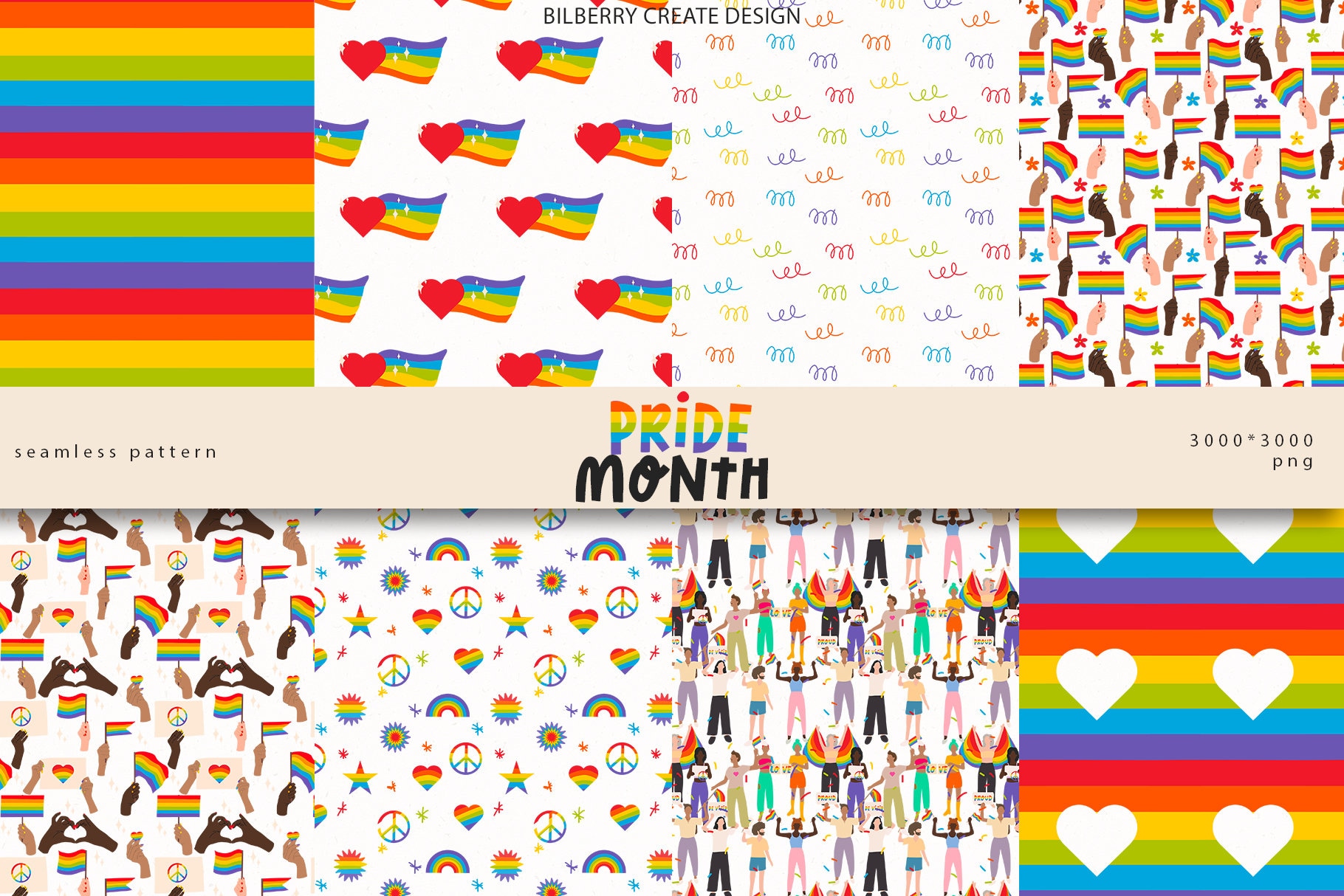 Pride Month Digital Papers, Commercial Use,scrapbook Paper, Seamless ...