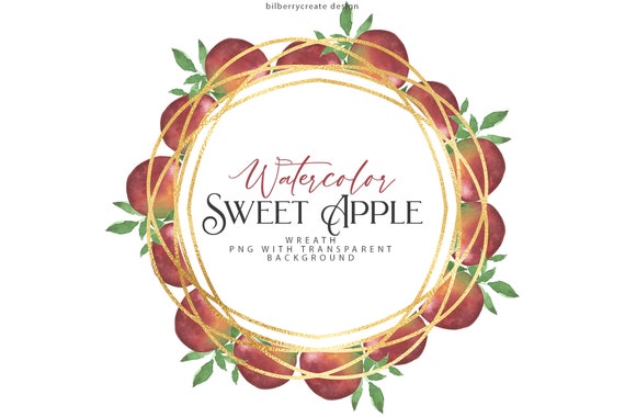 Apple Wreath Clipart Apple Frame Png Floral Frame Clipart - Etsy