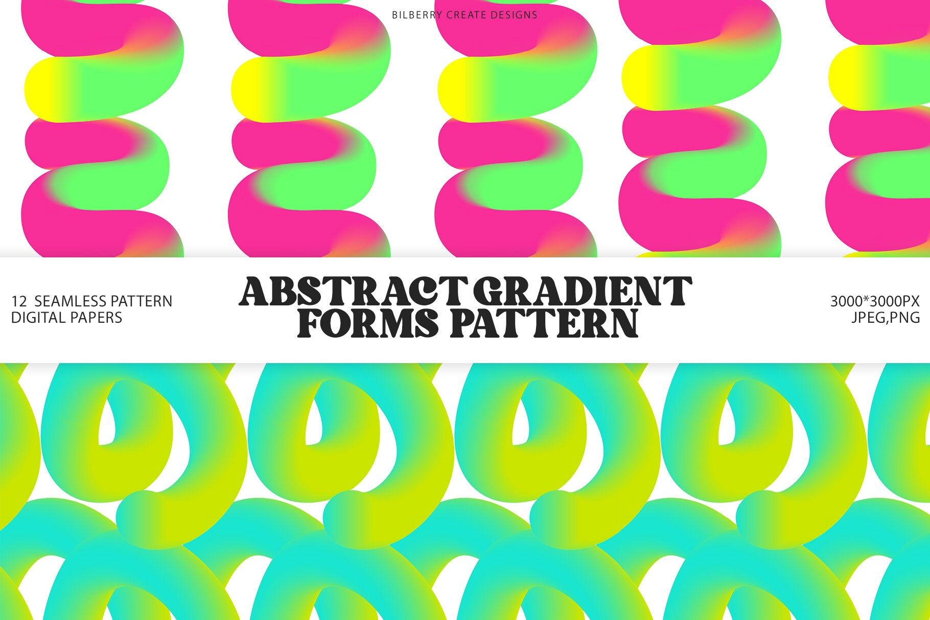 Abstract Gradient Forms Patterns, Digital Paper, Abstract Ombre ...