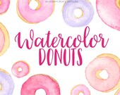 Watercolor Donuts Clipart Sweet Bakery Food Clipart Donut - Etsy