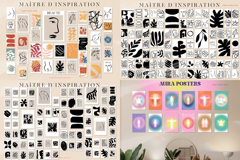 MODERN Poster Bundle, DIGITAL DOWNLOAD, Pastel Danish Decor, Trendy ...