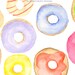 Watercolor Donuts Clipart, Sweet Bakery Food Clipart, Donut Birthday ...