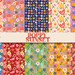 Abstract Autumn Flowers Digital Papers , Scrapbook Paper, Seamless ...