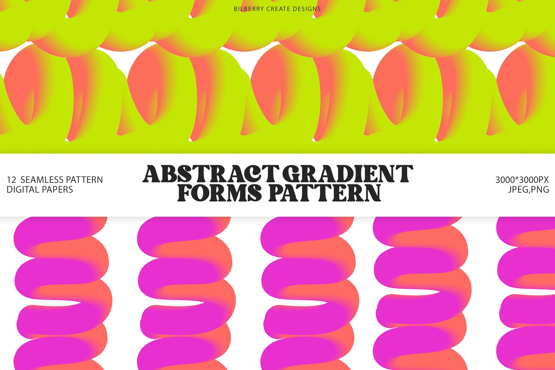 Abstract Gradient Forms Patterns, Digital Paper, Abstract Ombre ...