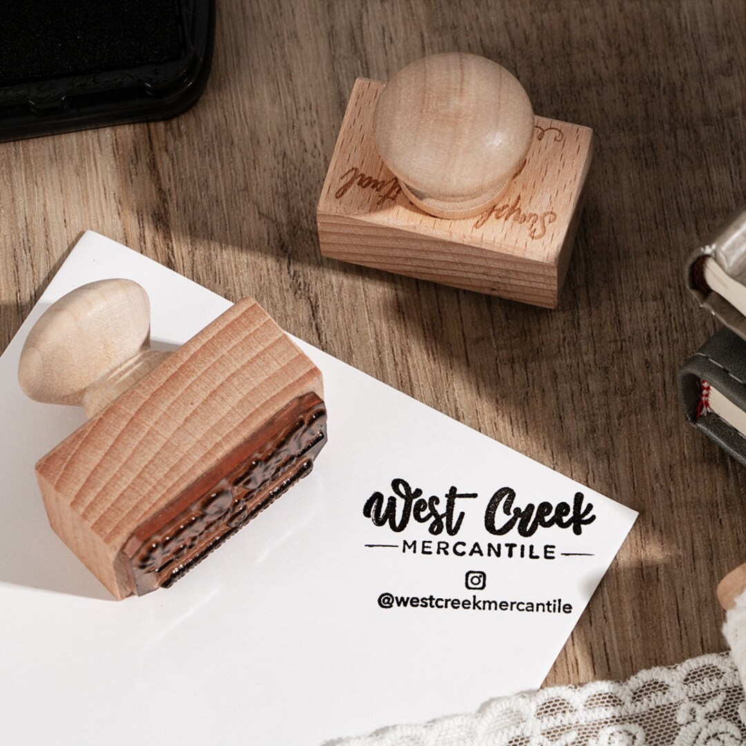 Personalized Logo Stamp, Wooden Rubber Stamper, Custom Rubber Stamp ...