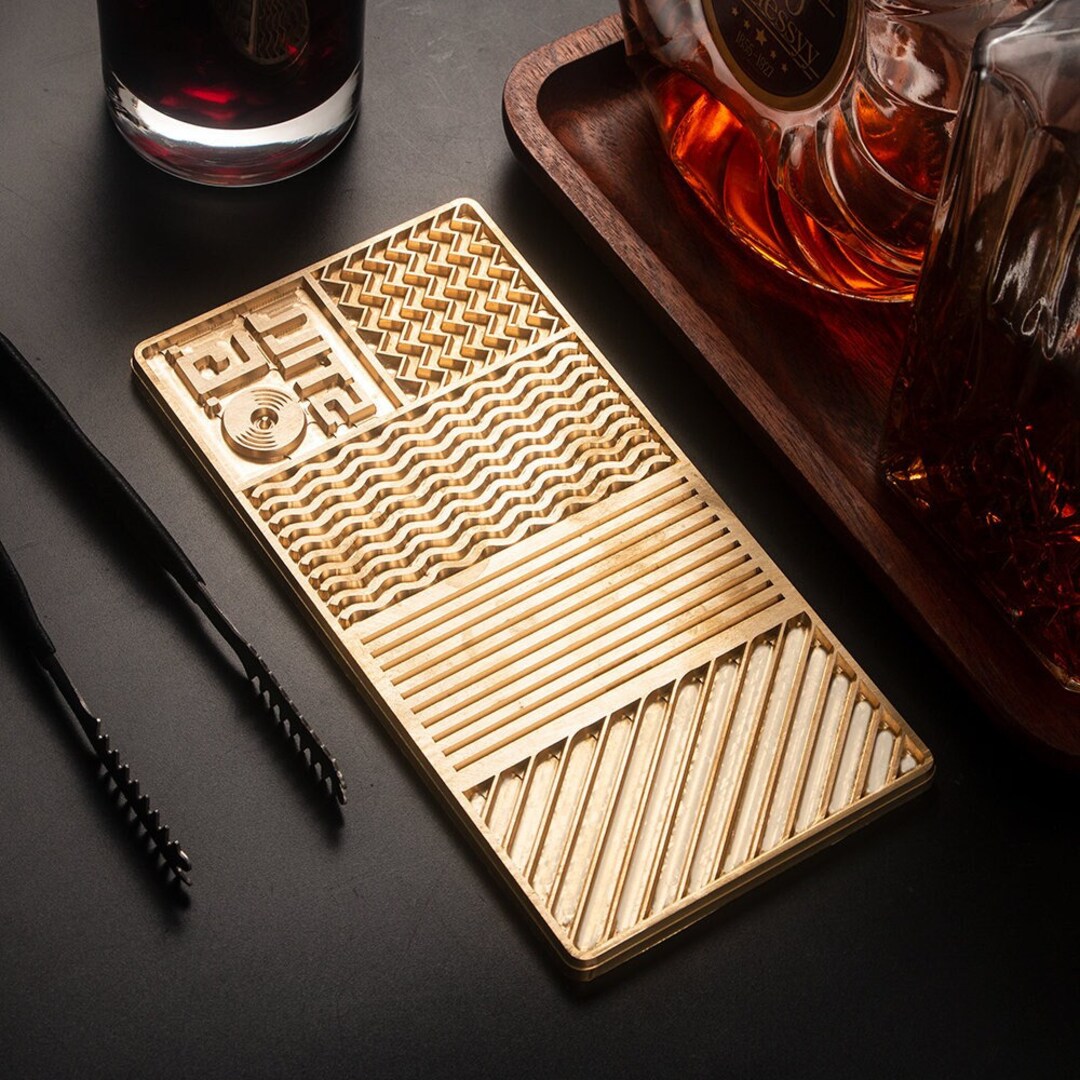 Custom Business Stamp Whiskey Cocktail Ice Tray Ice Stamp Brass Mold ...