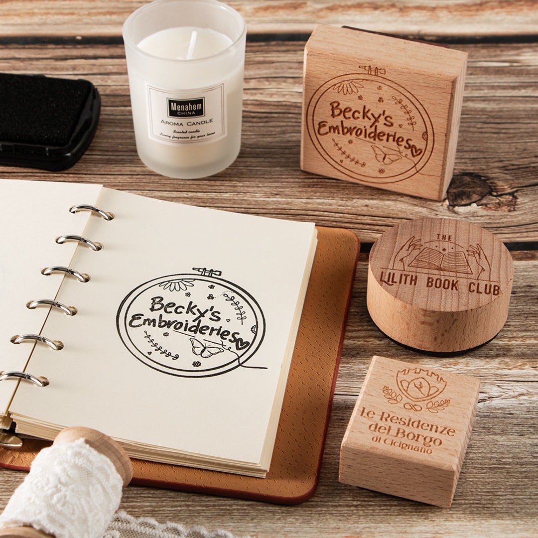 Personalized Logo Rubber Stamp,wooden Rubber Stamper, Custom Rubber ...