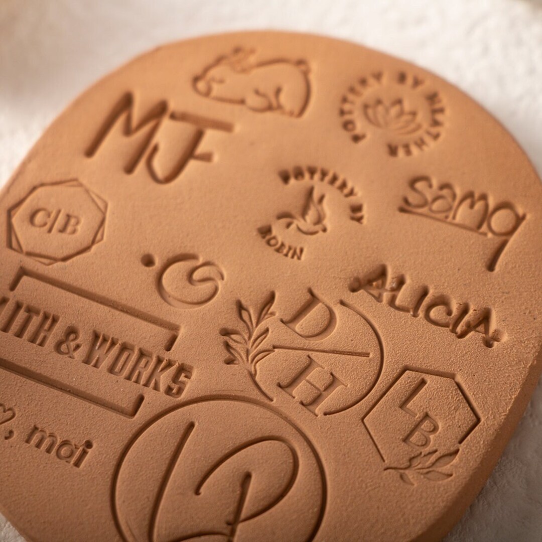 Personalized Ceramic Stamp Custom Pottery Stamp Clay Signature Branding ...
