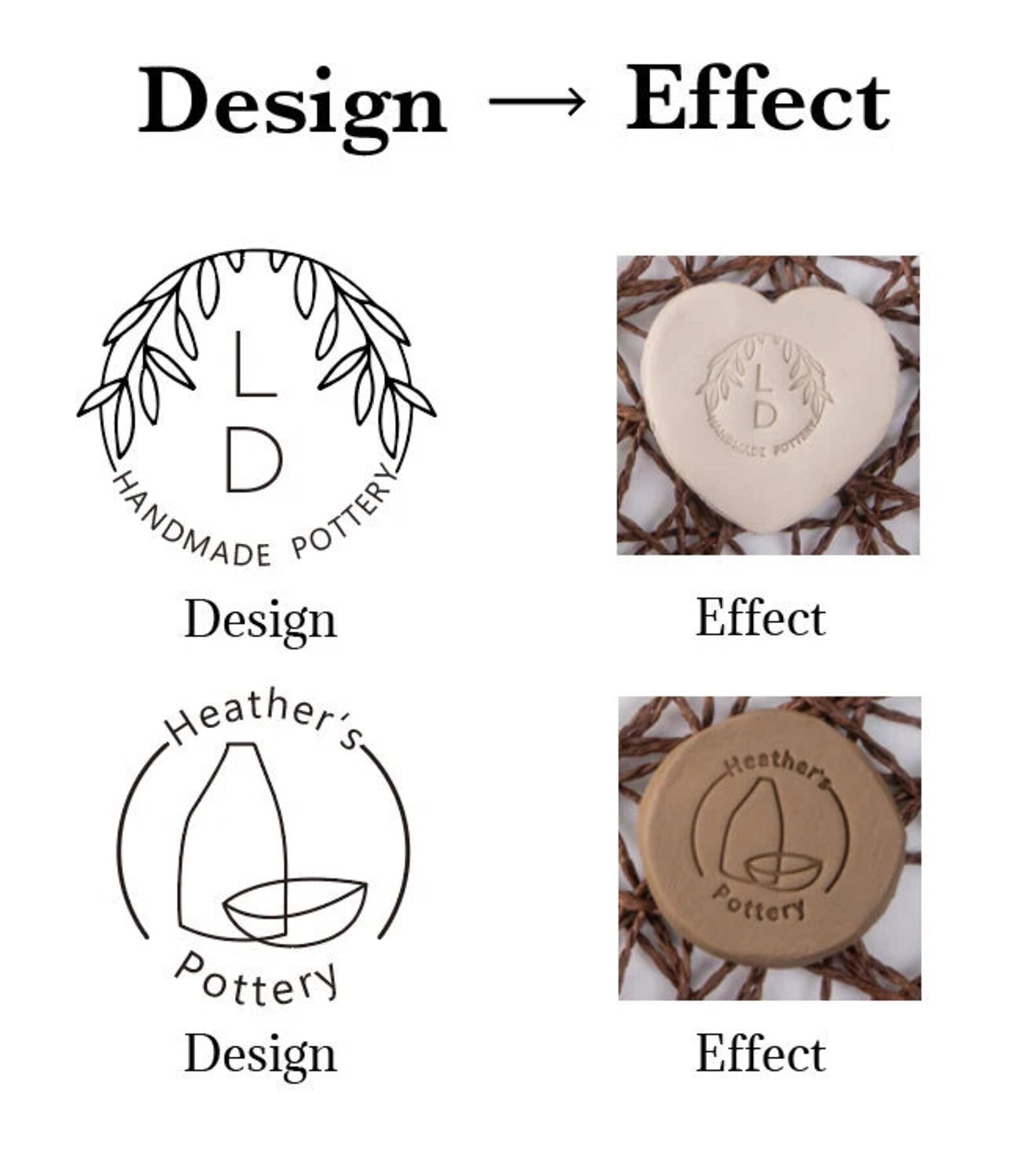 Custom Handmade Clay Stamp | Custom Metal Stamp for Clay | Personalized ...