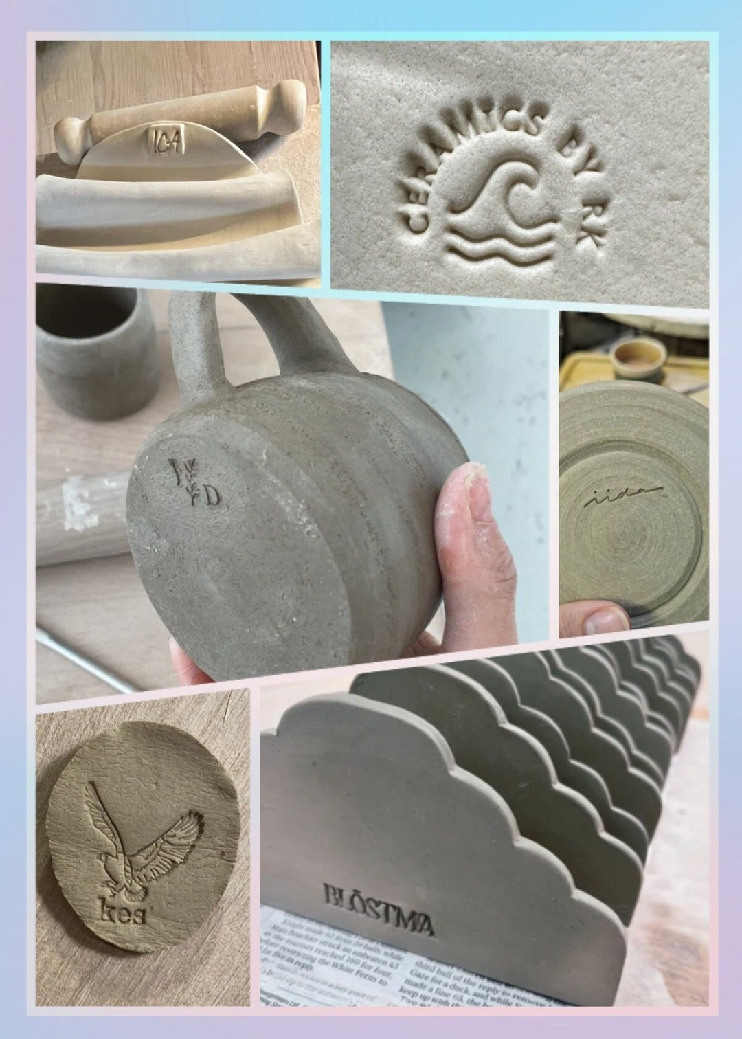 Custom Clay Signature | Pottery Stamp | Stamp for Clay | Ceramics Stamp ...