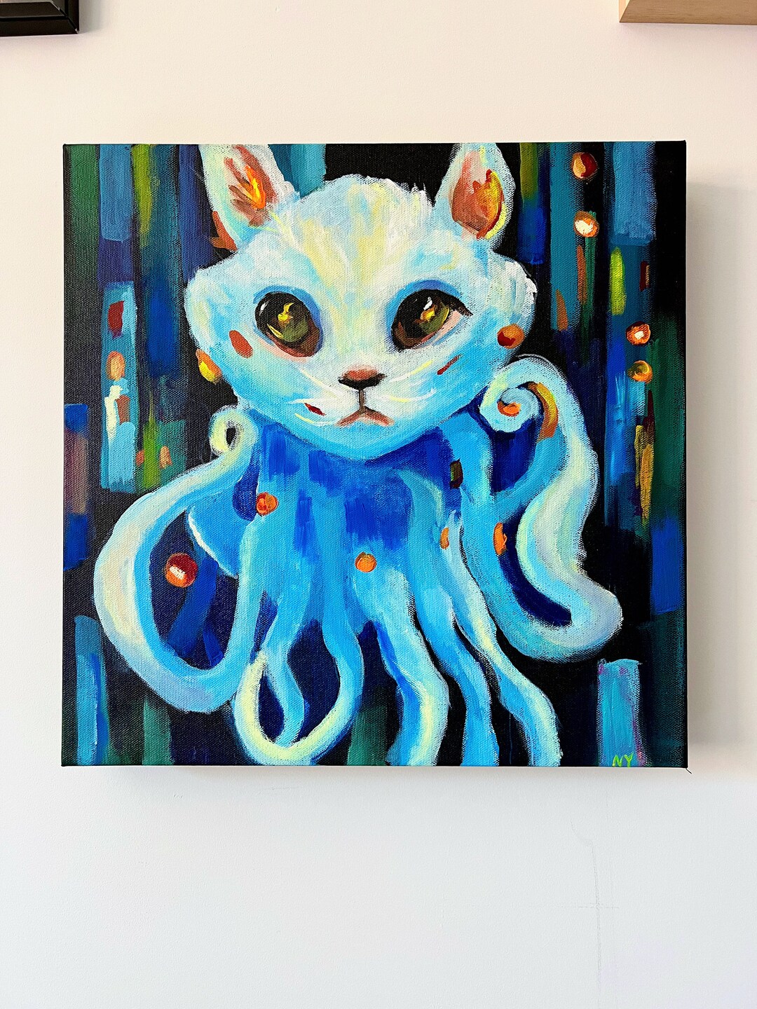 Beautiful Original Painting for a Nerd in Tech, Wall Art, Canvas Art ...