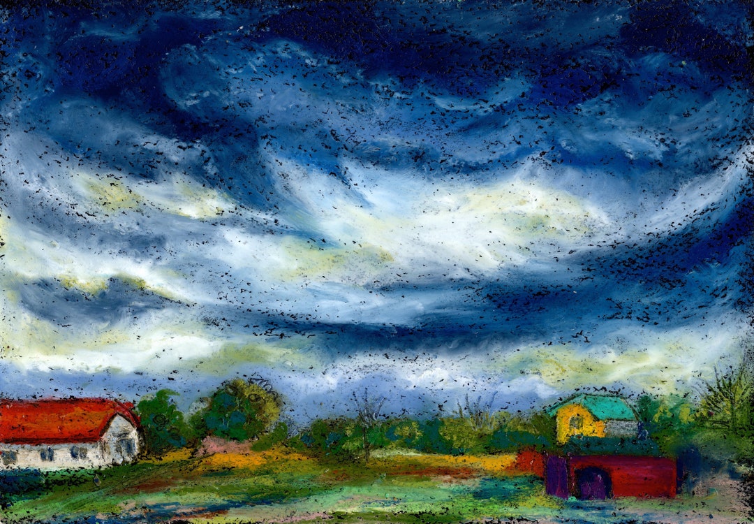 Buy The Coming Storm Oil Pastel Original Miniature Painting Oil Pastel ...