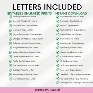 Credit Dispute Letter Template Bundle, DIY Credit Repair Bundle, Credit ...