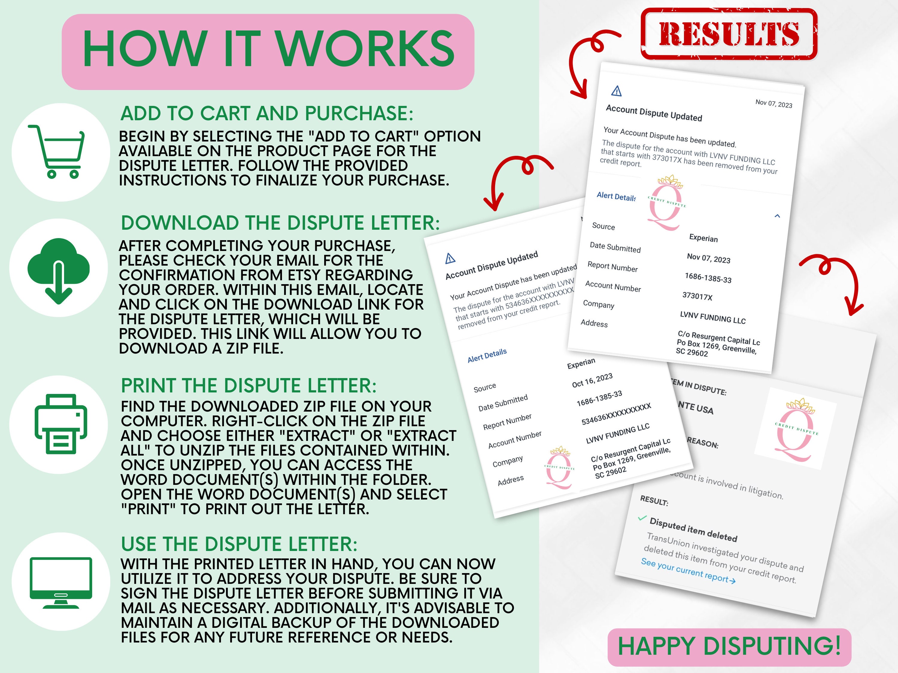 Credit Dispute Letter Template Bundle: DIY Credit Repair (PDF & Word ...