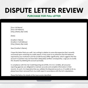 Factual Credit Dispute Letter Template | Credit Bureaus | DIY Credit ...