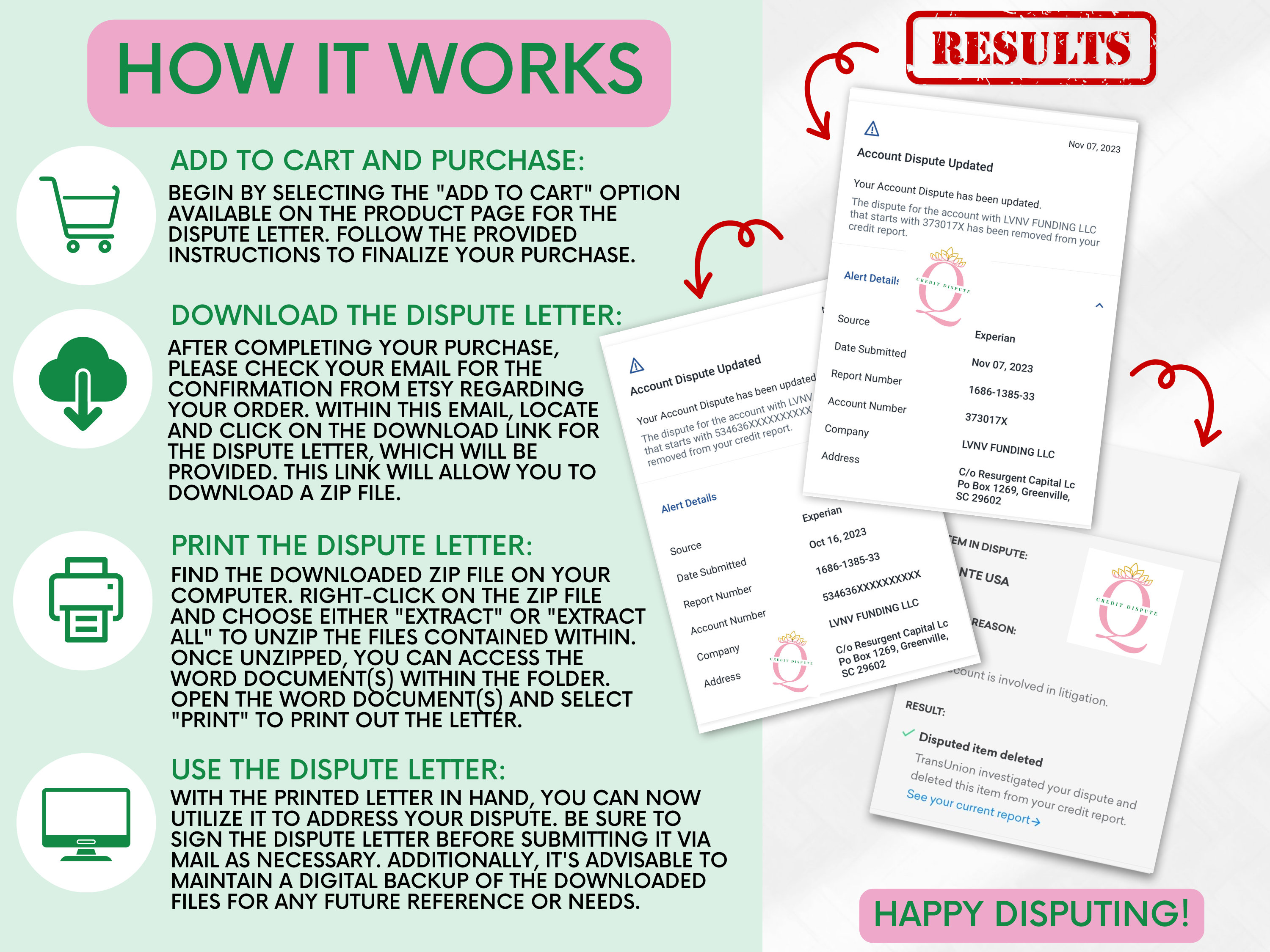 Factual Credit Dispute Letter Template Credit Bureaus DIY Credit Repair ...