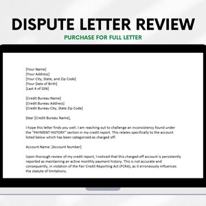 Charge off Account Dispute Letter Template: DIY Credit Repair (PDF ...