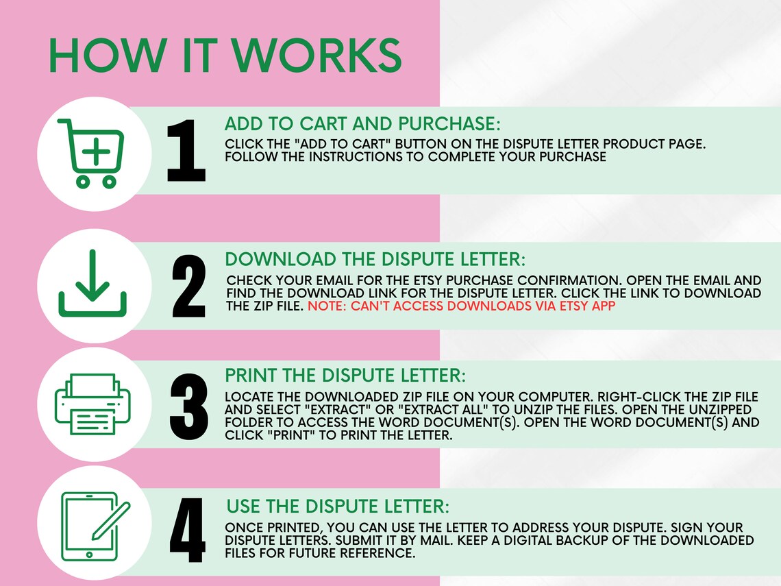 Factual Credit Dispute Letter Template Credit Bureaus DIY - Etsy