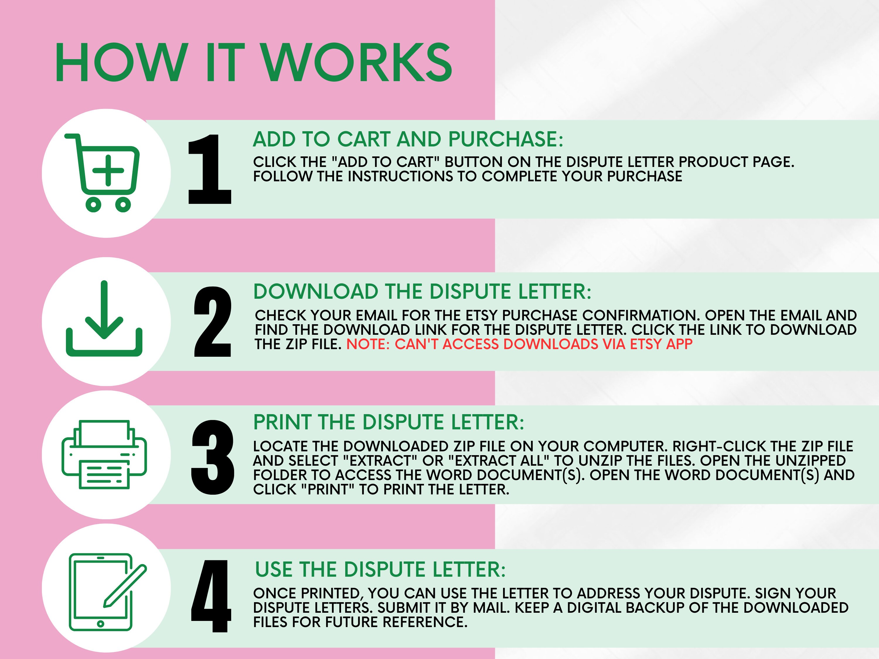 Factual Credit Dispute Letter Template Credit Bureaus DIY - Etsy