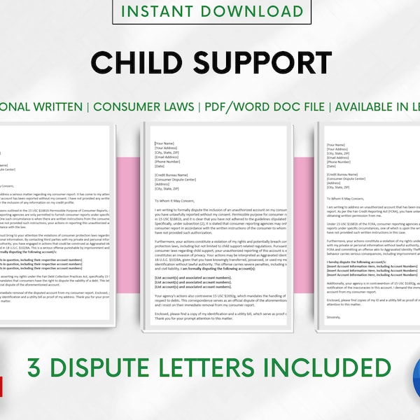 Child Support Letter - Etsy