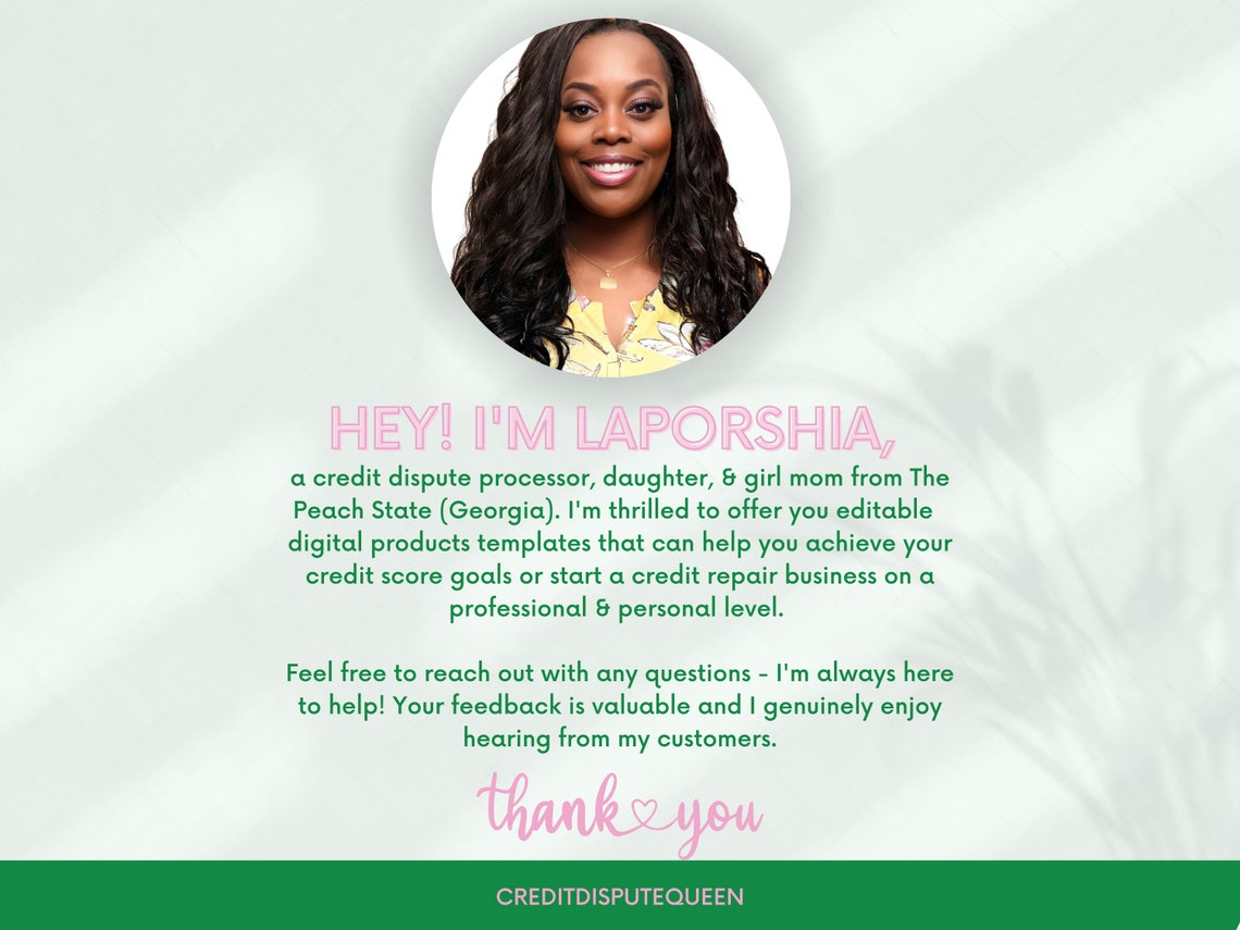 Factual Credit Dispute Letter Template Credit Bureaus DIY - Etsy