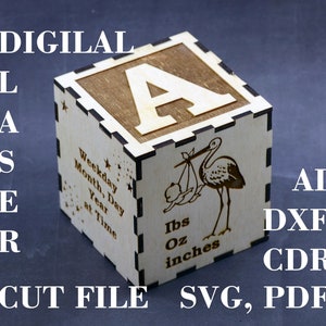 Custom Baby Block Svg Personalized Wooden Block Digital Laser | Etsy UK