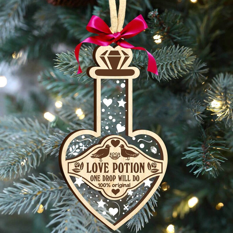 Christmas Potion Ornaments SVG, Set of 5 Pcs Witch Bottle Ornaments SVG ...