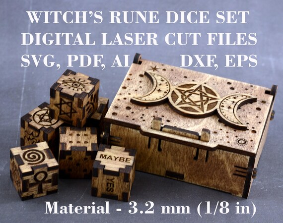 Dice Set With Witches Runes and Pagan Symbols Images SVG - Etsy