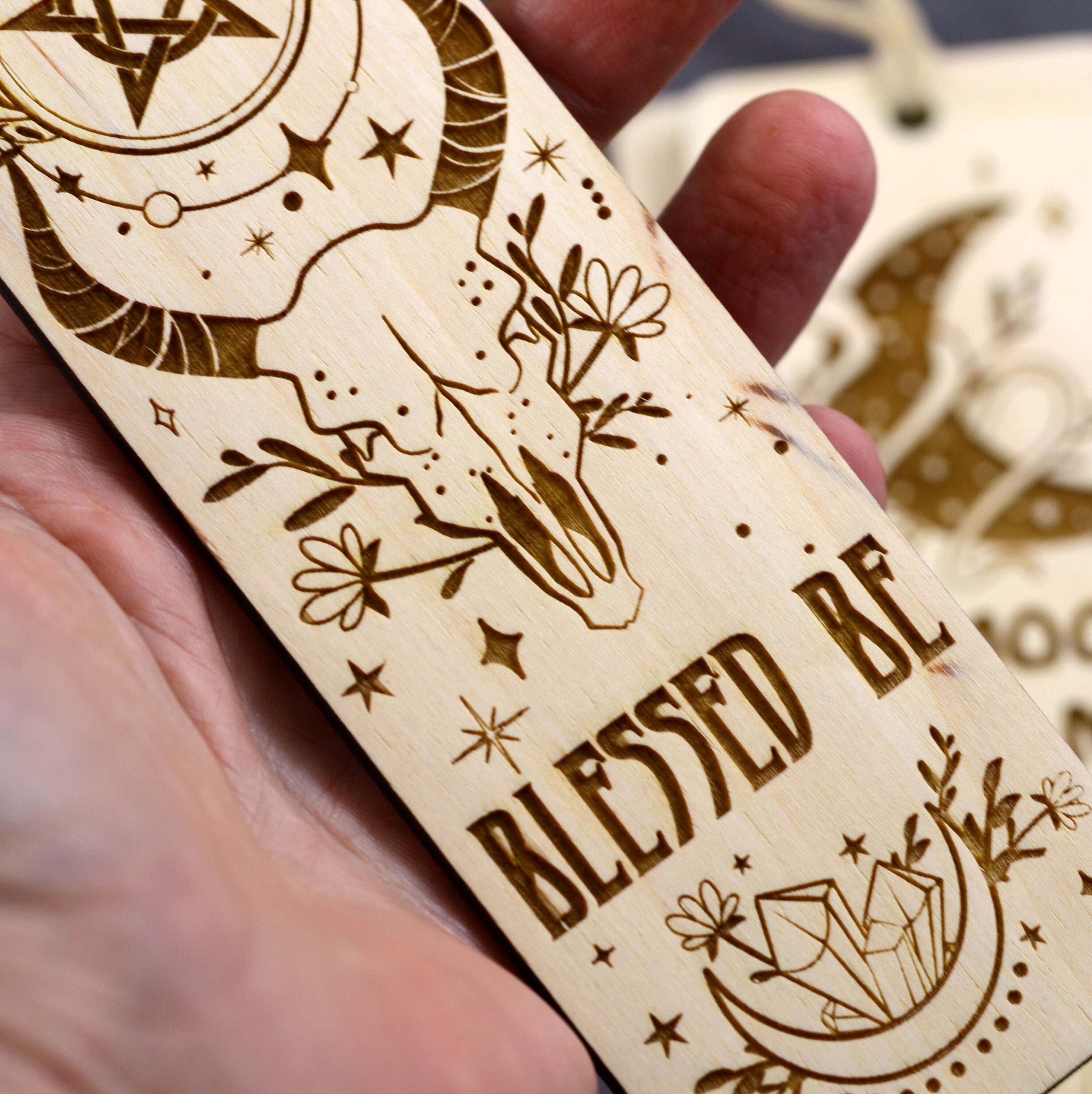 Occult Bookmarks Svg Witchy Bookmark Set of 3 Pcs Wood - Etsy
