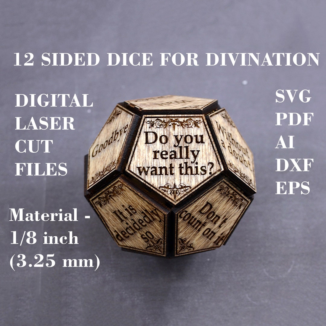 12 Sided Divination Dice SVG Fortune Telling Dice SVG Divination Tool ...