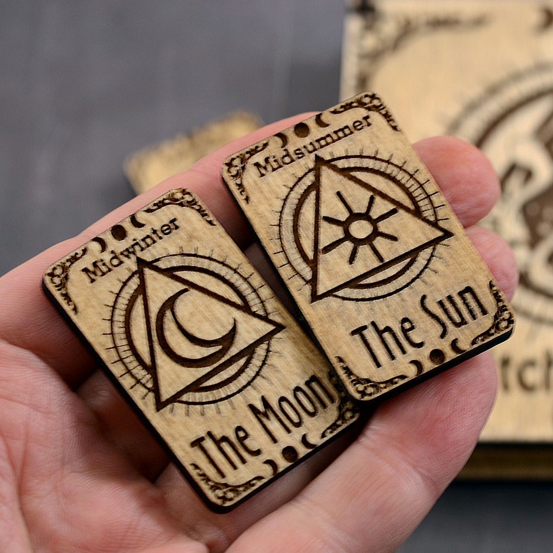 Moon Witch Rune Set in Wooden Box SVG Witchcraft Svg Digital - Etsy