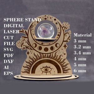 Sun and Moon Sphere Stand Svg Large Sphere Holder Svg Glowforge Files ...