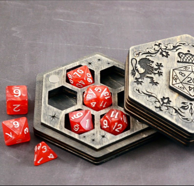 RPG Dice Box SVG Wooden Box for 7 Dice Svg Digital Laser Cut | Etsy UK