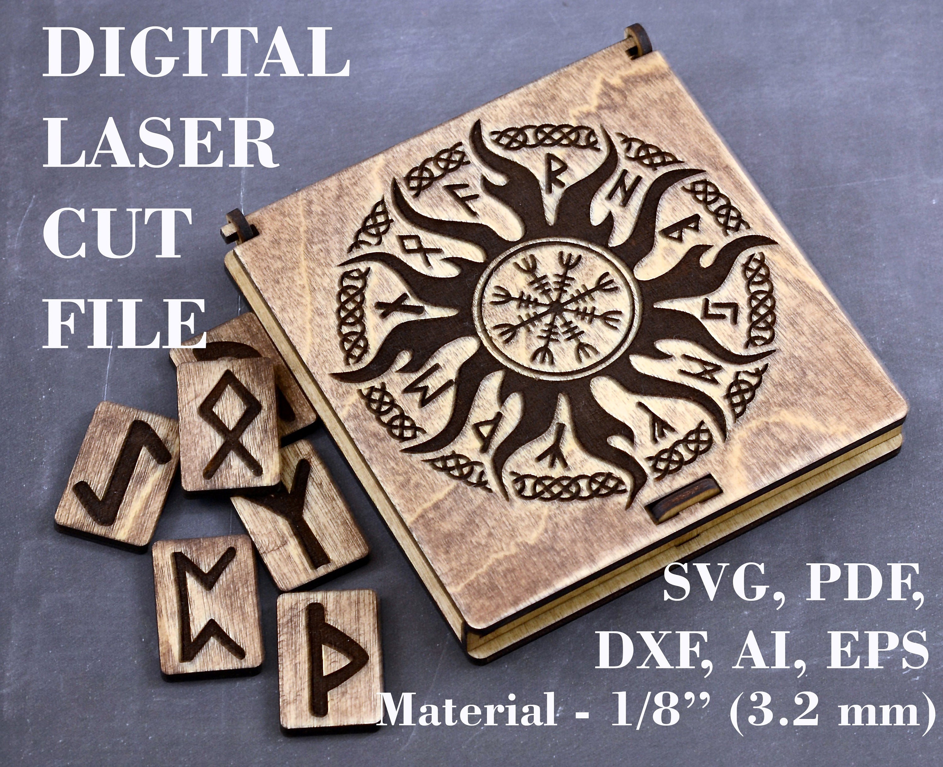Wooden Runes Set in Gift Box SVG Viking Runes Svg Digital - Etsy
