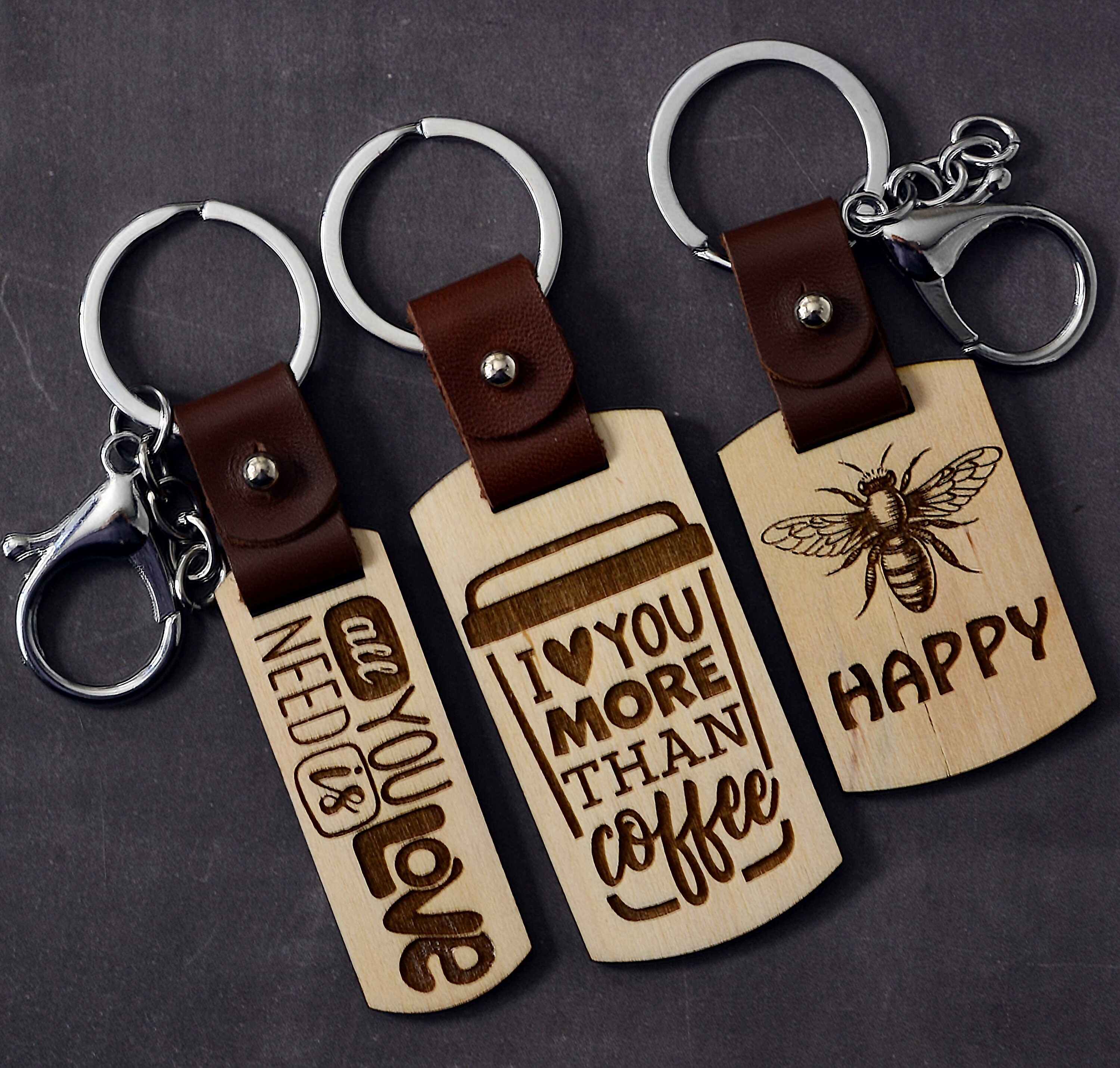 Blanks Wood and Leather Keychain SVG Keychain Template Svg - Etsy